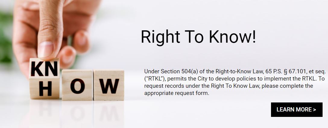 Right to Know Requests – City of Jeannette